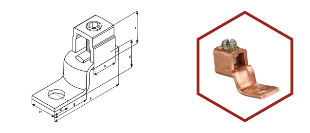 Copper Offset Tongue Lug - Cabletech Terminals
